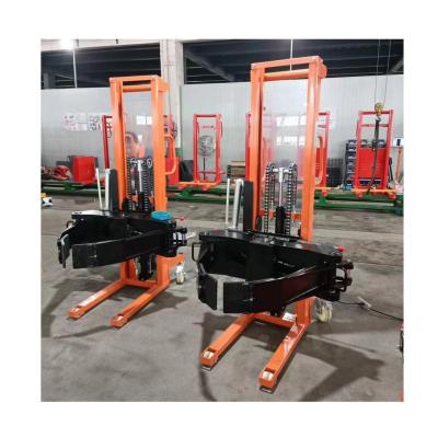 China 325kg 1600mm Manual Hydraulic Paper Roll Stacker with adjustable clamp range 400-1250mm for Warehouses for sale