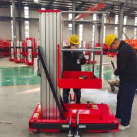 China 550 lbs  Capacity Electric Mini Scissor Lift 20 ft 6m 7m 8m 9m 10m Height  Heavy Duty Hydraulic Construction from China for sale