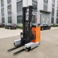 China Stand Up Reach Forklift With 4500mm Lift 2T Load Easy Narrow Warehouse Handling for sale