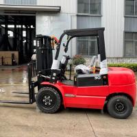 China 2.5 Ton 3.5 Ton 4.5 Ton 3500mm Diesel Solid Tyre Forklift Trucks Dual Mast for sale