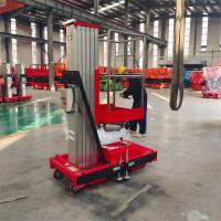 China 9m Portable Vertical Hydraulic Single Mast Electric Manned Aluminum Alloy Lifting Platform for sale