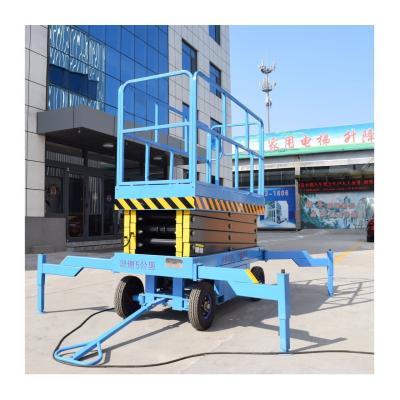 China 10m Hydraulic Electric Scissor Lift Manned Aerial Work Platform Hydraulic Mobile Electric Self-propelled Lift for sale