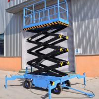 China 10m Hydraulic Electric Scissor Lift Manned Aerial Work Platform Hydraulic Mobile Electric Self-propelled Lift for sale