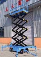 China 10m Hydraulic Electric Scissor Lift Manned Aerial Work Platform Hydraulic Mobile Electric Self-propelled Lift for sale