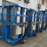 China 400 kg 9 m Telescopic Single Mast Electric Portable Lift Safe Customized Mobile Hydraulic Scissor Lift Platforms for sale