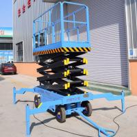 China 6m 8m 10m Vertical Electric Scissor Self-Lift Double Mast scissor lift Movable Aerial Working Platform for sale