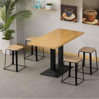 China Modern Desk Wooden Table Desk Elegance Modern Desk Wooden Iron Leg for sale