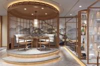 China OEM/ODM Custom Furniture Manufacturer New Chinese Style Round Dining Table with Chairs Hotel Private Room Restaurant Furniture for sale