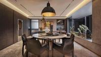 China OEM/ODM CUSTOM MODERN LUXURY DINING ROOM FURNITURE COLLECTION | NATURAL MARBLE TOP, BRASS BASE, CUSTOM LEATHER CHAIRS FOR VILLA & APARTMENT for sale