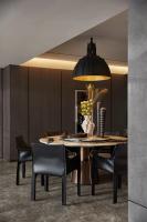 China OEM/ODM CUSTOM MODERN LUXURY DINING ROOM FURNITURE COLLECTION | NATURAL MARBLE TOP, BRASS BASE, CUSTOM LEATHER CHAIRS FOR VILLA & APARTMENT for sale