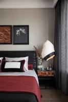 China OEM/ODM CUSTOM MODERN LUXURY HOTEL BEDROOM FURNITURE SET | UPHOLSTERED BED FRAME, NIGHTSTAND & DECORATIVE PILLOWS FOR VILLA & HIGH-END RESIDENTIAL for sale