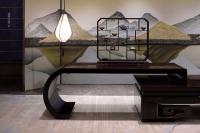 China PREMIUM OEM/ODM CHINESE STYLE COMMERCIAL CONSOLE FURNITURE | LACQUERED WOOD CONSOLE TABLE WITH DECORATIVE SHELF FOR HOTEL LOBBY & CLUBHOUSE for sale