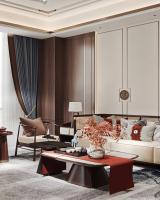 China OEM/ODM CUSTOMIZED MODERN ORIENTAL EXECUTIVE OFFICE WITH WOOD PANELS, METAL SCREEN & TEA CEREMONY SPACE IN CHINA for sale