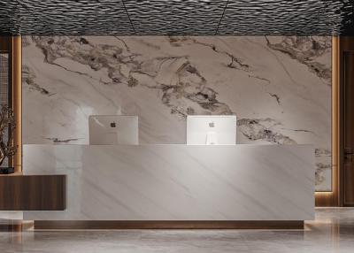 China PREMIUM CUSTOM RECEPTION DESK MADE WITH HIGH-QUALITY MARBLE AND SOLID WOOD, FEATURING PRECISE CRAFTSMANSHIP FOR CORPORATE LOBBIES. CREATES A PROFESSIONAL, WELCOMING FIRST IMPRESSION FOR YOUR BUSINESS for sale