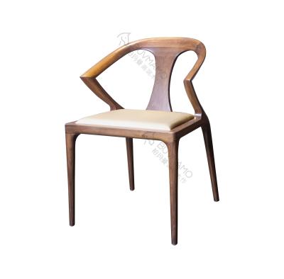 China BUVMAMO MODERN BLACK WALNUT DINING CHAIR WITH LIGHT GRAY PU LEATHER UPHOLSTERY, SOLID WOOD FRAME, ERGONOMIC HIGH BACKREST, MINIMALIST LUXURY FOR HOME & RESTAURANT for sale