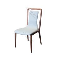 China BUVMAMO MODERN BLACK WALNUT DINING CHAIR WITH LIGHT GRAY PU LEATHER UPHOLSTERY, SOLID WOOD FRAME, ERGONOMIC HIGH BACKREST, MINIMALIST LUXURY FOR HOME & RESTAURANT for sale
