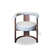 China BUVMAMO MODERN BLACK WALNUT DINING CHAIR WITH LIGHT GRAY PU LEATHER UPHOLSTERY, SOLID WOOD FRAME, ERGONOMIC HIGH BACKREST, MINIMALIST LUXURY FOR HOME & RESTAURANT for sale
