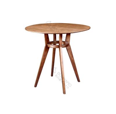 China PREMIUM HANDCRAFTED WALNUT ROUND DINING TABLE WITH MODERN LEATHER & FABRIC UPHOLSTERED CHAIRS - LUXURY ELEGANT DINING SET FOR CONTEMPORARY SPACES for sale
