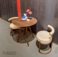 China OEM/ODM CUSTOM WALNUT WOOD TEA ROOM FURNITURE - ROUND TEA TABLE, SLATE GONGFU TABLE, GLASS CONSOLE TABLE, 4 CHAIRS WITH SOLID WOOD IN CHINA, GUANGDONG for sale