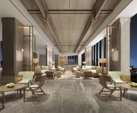 China NEW CHINESE STYLE LUXURY HOTEL INTERIOR DESIGN | LOBBY, LEISURE LOUNGE & RABBIT-THEMED FAMILY GUEST ROOM | WOOD VENEER, LINEN WALL PANEL & MARBLE FLOORING, CUSTOM BIRD & BUTTERFLY ART CHANDELIER for sale