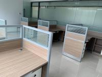 China CUSTOM COMBINED OPEN-PLAN OFFICE PARTITION CUBICLE, MULTI-STAFF COMBINED WORKSTATION WITH STORAGE CABINET. PREMIUM MELAMINE DESKTOP & ALUMINUM GLASS DIVIDER, COMPETITIVE FACTORY PRICE for sale