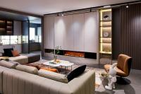 China CHINA FURNITURE FACTORY WHOLE HOUSE HOME DECORATION RESIDENTIAL INTERIOR DESIGN PROJECT SUPPLIER |  INTEGRATED BUILT-IN FIXED CABINET & MATCHING MOVABLE LEATHER SOFA COFFEE TABLE for sale
