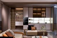 China CHINA FURNITURE FACTORY WHOLE HOUSE HOME DECORATION RESIDENTIAL INTERIOR DESIGN PROJECT SUPPLIER |  INTEGRATED BUILT-IN FIXED CABINET & MATCHING MOVABLE LEATHER SOFA COFFEE TABLE for sale