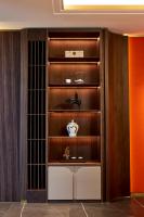 China OEM/ODM CUSTOM MULTI-REGION ADAPTABLE LUXURY ASIAN STYLE INTERIOR FURNISHING | CUSTOM FIXED WOOD WALL CABINET & MATCHING MOVABLE TEA TABLE SOFA FOR GLOBAL HOME RENOVATION PROJECTS IN CHINA FURNITURE for sale
