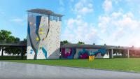 China Customized Reinforced Fiber Glass Outdoor Climbing Wall With ISO9001 Certification for sale