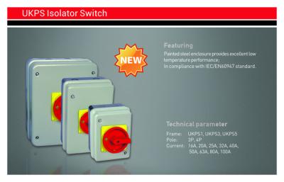 China IP65 100A 4 Pole Painted Steel Enclosure Rotary Cam Switch 3 Years Warranty for sale