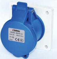 China Split IP44 Straight Industrial Power Socket 16A , 32A Ampere Precise Design for sale