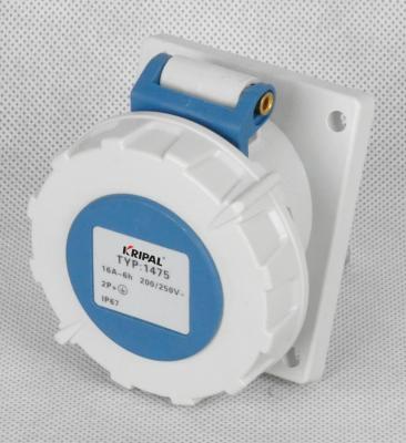 China IP67 Panel Mounted Industrial Receptacle / Panel Mount Socket Copper Metal Material for sale