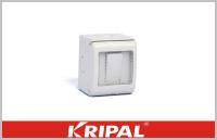 China UKW - 1GS Weatherproof Switch Socket , White Weatherproof Electrical Outlet for sale