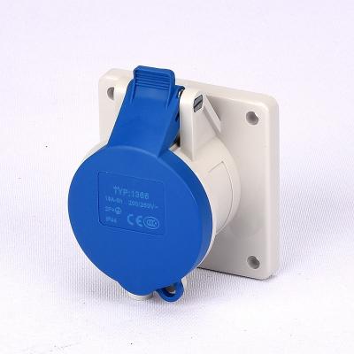 China Anti Aging Nylon PA6 3P 16A 230V Panel Mounted Sockets for sale