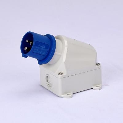 China 3P 16A Waterproof Purple Horn Industrial Plugs Wall Mounted With CE Certification for sale