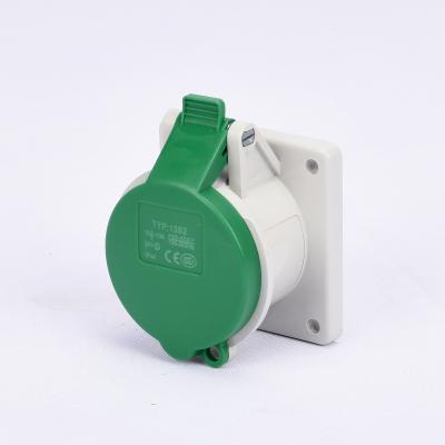 China Dust Proof 16A 300HZ Industrial Panel Mounted Sockets for sale