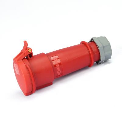 China Waterproof Nylon PA6 4P 32A 6H Industrial Power Socket for sale