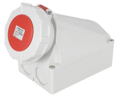 China Nylon Material 5 Pin 3800V 63A IP67 Waterproof Socket Wall Mount for sale