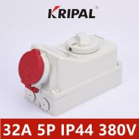 China Three Phase Interlock Electrical Switch Socket IP44 32 Amp 380V for sale