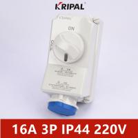 China IP44 3P 16A 220V Industrial Mechanical Interlock Switch Socket 6H for sale
