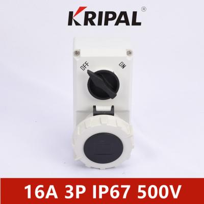 China IP67 16A 3P IEC Industrial Power Socket With Mechanical Interlock for sale
