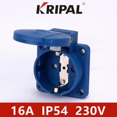 China IP54 16 Amp Blue German standard for industrial additional socket for sale