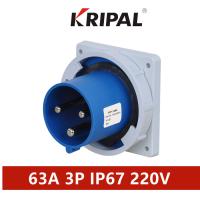 China IEC standard Three Phase Waterproof Panel Mounted Plug 63A 220V IP67 for sale