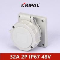 China IP67 48V 32A 2 Pin IEC Low Voltage Industrial Power Socket Panel Mounted for sale