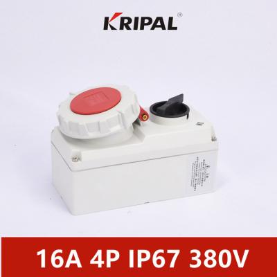 China Single Phase Mechanical Interlock Power Socket IP67 380V 3P 4P 5P for sale