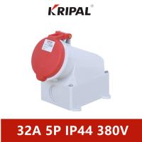 China IP44 Industrial Surface Mounting Socket Outlet 32A 5P 380V Durable for sale