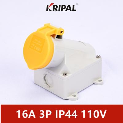 China IP44 3P 16A Single Phase Three phase Industrial Wall Mounted Socket for sale