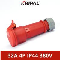 China IP44 32A 380V 4 Pole Industrial Socket Plug Connector Waterproof for sale