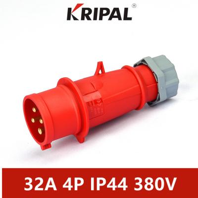 China IP44 High Quality Industrial Phase Inverter Plug 32A 4 Pole 380V for sale