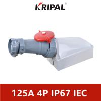 China 125A 380V IP67 Industrial Wall Mounted Socket With Plug IEC standard for sale